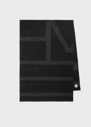 TOTEME Monogram Twill Scarf - Black