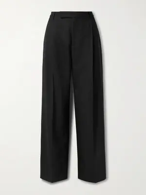 Maria Mcmanus Pleated Wool-blend Straight-leg Pants