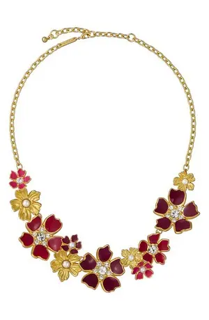 Ted Baker London Petitta Flower Statement Necklace - Gold Tone