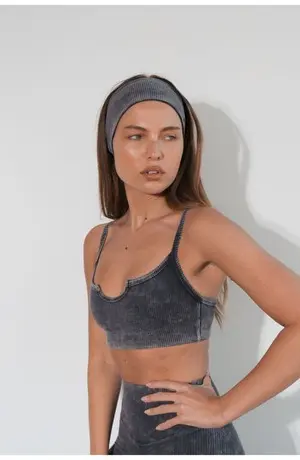 VITALITY Cloud Ii Rib Notch Bra - Iron Washed