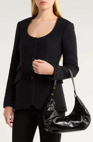 Rag & Bone Hudson Leather Hobo Bag - Black