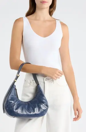 Rag & Bone Hudson Leather Hobo Bag - Blue