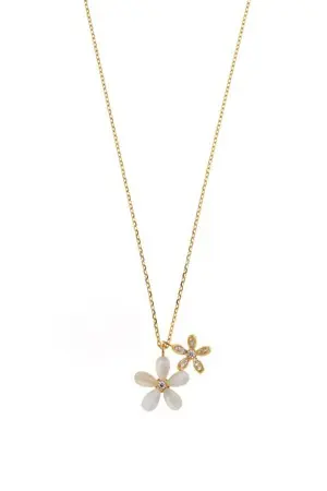ARTE NOVA JEWELLERY Two Flowers Silver Necklace - Silver Gold Plated