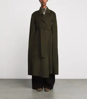 WOLK MORAIS Cashmere On Set Cape Maxi Coat - Brown