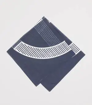 Giorgio Armani Cotton-silk Monogram Foulard - Blue