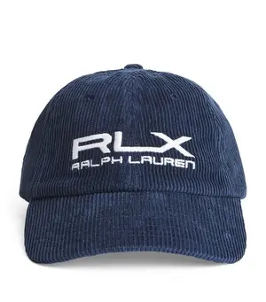Rlx Ralph Lauren Corduroy Logo Baseball Cap - Navy