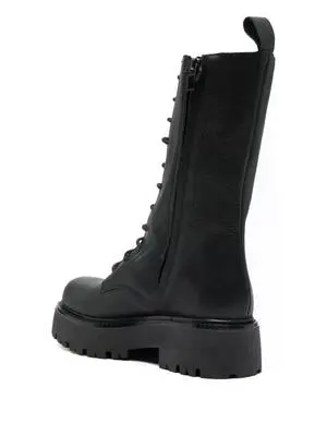 GISEL MOIRE 40mm Leather Combat Boots