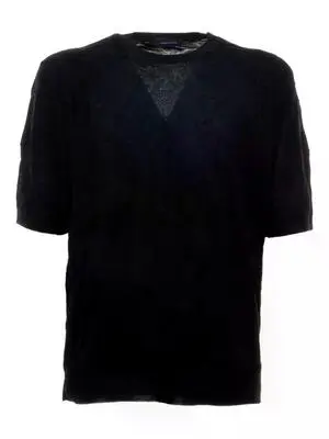 Tagliatore Short-sleeved Cotton T-shirt - Black
