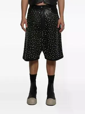 EARTHLING VIP Stud-embellished Leather Shorts