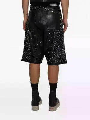 EARTHLING VIP Stud-embellished Leather Shorts