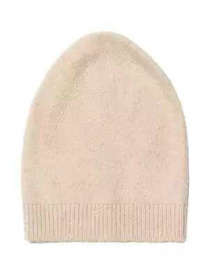 Fabiana Filippi Sequin-embellished Beanie Hat - Neutrals