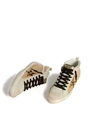 GOLDEN GOOSE Mid Star Leopard-print Sneakers