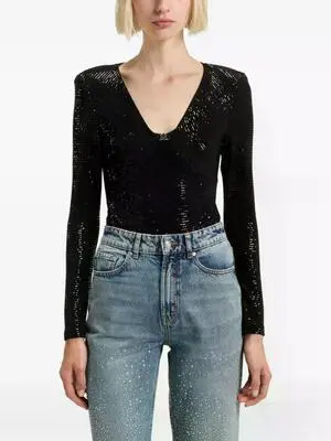 Hugo Sequin-embellished V-neck Bodysuit