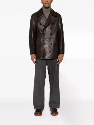 Brioni Double-breasted Leather Jacket