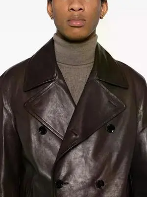 Brioni Double-breasted Leather Jacket