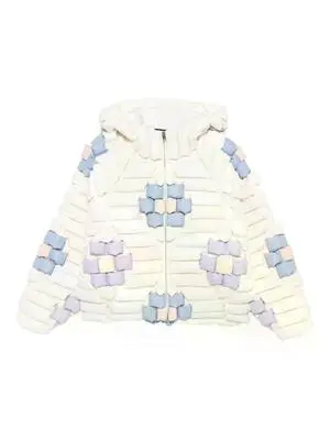 RAXXY Quilted Floral-pattern Jacket - White