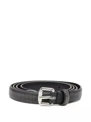 DIESEL® Metallic-buckle Leather Belt - Black