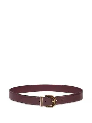 Etro Geometric Buckle Leather Belt - Red