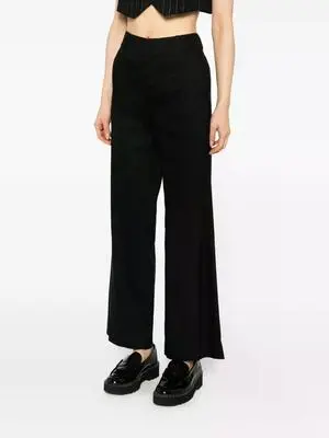 Alice + Olivia Pinstripe Wide-leg Trousers - Black
