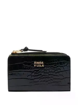 Bimba Y Lola Crocodile-effect Zip-around Wallet - Black