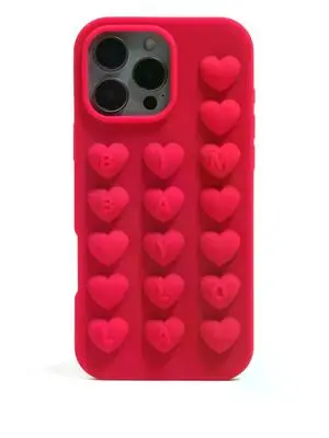 Bimba Y Lola Heart-embellished Iphone 14 Pro Max Case - Red