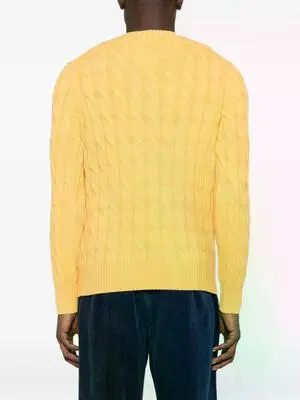 GRAN SASSO Cable-knit Crew-neck Sweater - Yellow
