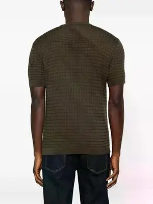Emporio Armani Textured Round-neck Sweater - Green
