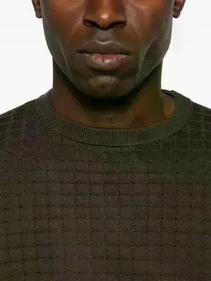 Emporio Armani Textured Round-neck Sweater - Green