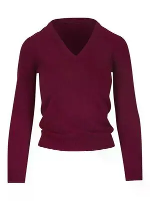 Brunello Cucinelli V-neck Long-sleeve Sweater - Red