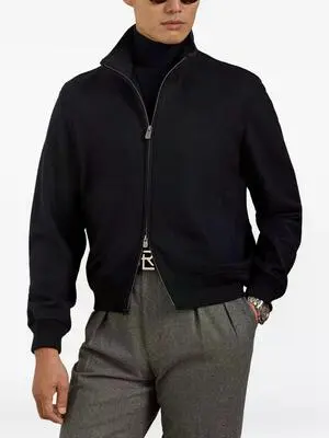 Ralph Lauren Purple Label Zipped Bomber Jacket - Blue
