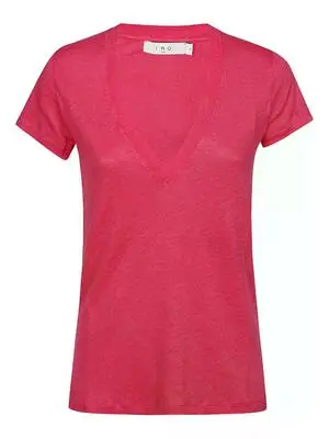 IRO PARIS V-neck Linen T-shirt - Pink