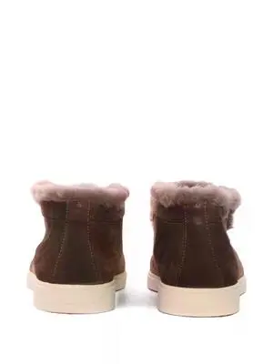 Santoni Fur-trimmed Suede Boots