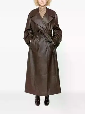 ANIYE BY Belted Double-breasted Leather Coat