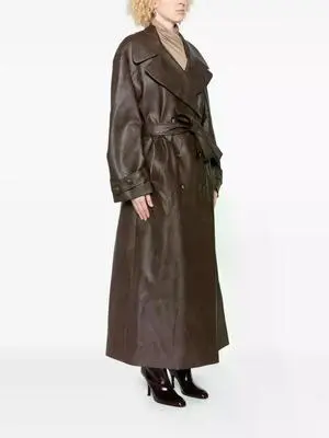 ANIYE BY Belted Double-breasted Leather Coat