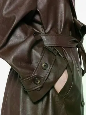 ANIYE BY Belted Double-breasted Leather Coat