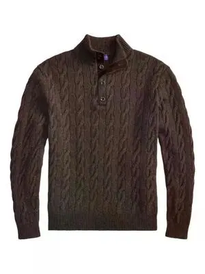 Ralph Lauren Purple Label Button Detailed Sweaters For Men