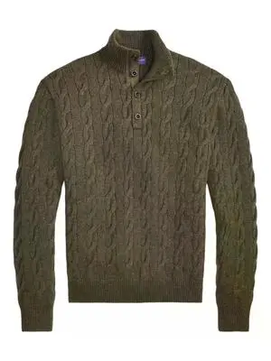 Ralph Lauren Purple Label Cable-knit High-neck Sweater - Brown