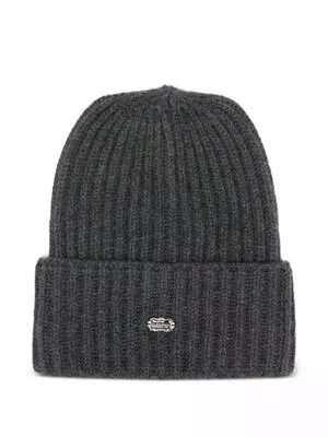 Agnona Logo-plaque Beanie - Grey