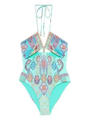 Camilla Halterneck Swimsuit - Blue