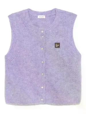 American Vintage Logo-patched Sleeveless Cardigan - Purple