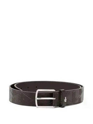Lacoste Monogram Leather Belt - Brown