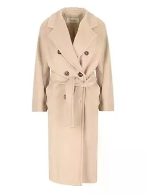 Max Mara Madame Double-breasted Belted Coat - Neutrals