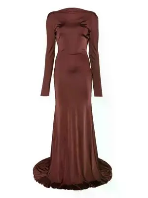 David Koma Long-sleeve Open-back Dress
