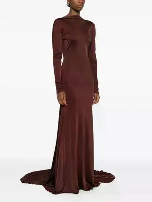David Koma Long-sleeve Open-back Dress