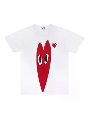 Play Comme Des Garcon Heart Motif T-shirt - White