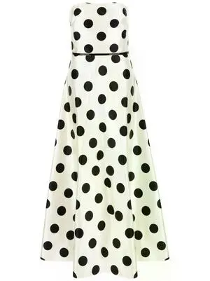 Max Mara Printed Maxi Dress - White
