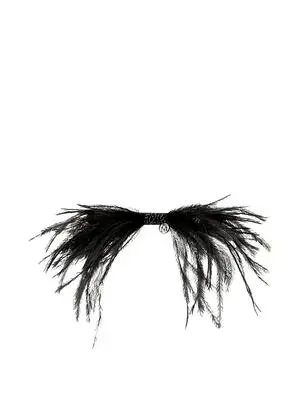 MAISON MICHEL Feather Beaded Hair Accessory - Black