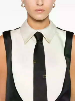 Elisabetta Franchi Point-collar Sleeveless A-line Dress