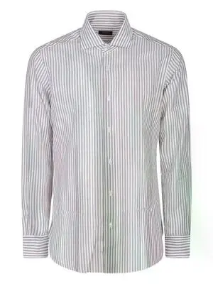 BARBA NAPOLI Striped Cotton Shirt - White