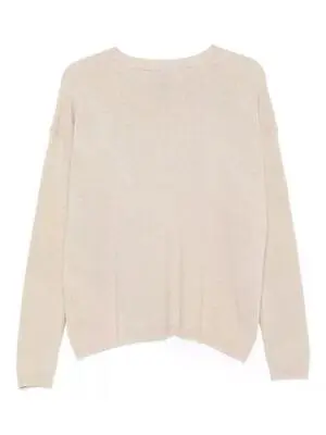 PRIVATE 0204 Round-neck Cotton-blend Sweater - Neutrals